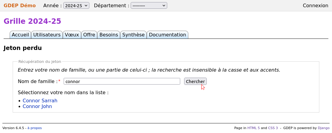 2. Connexion - Tutoriel de GDEP